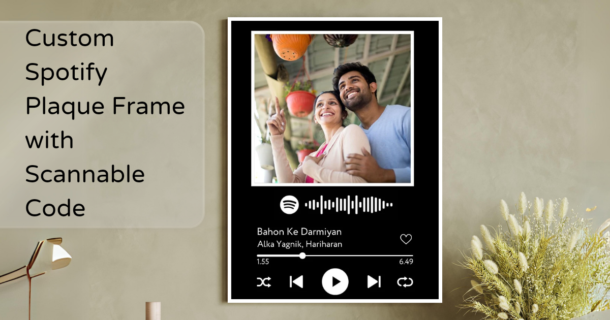 Spotify Plaque Frame Black Colour With Scannable Code - iloveframe.com